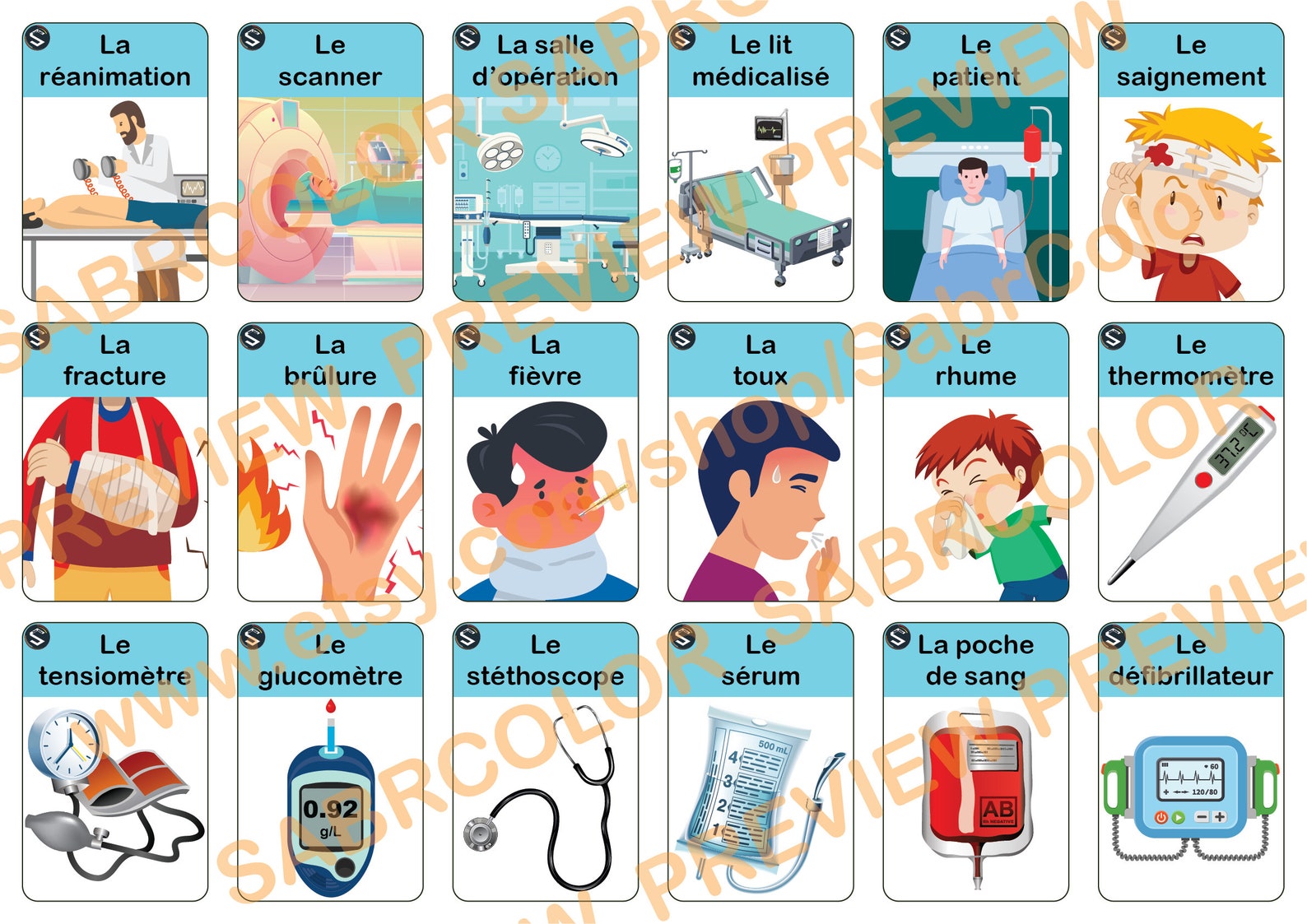 La Santé | FRANZÖSISCH Vokabeln für Gesundheit und Krankenhaus ...