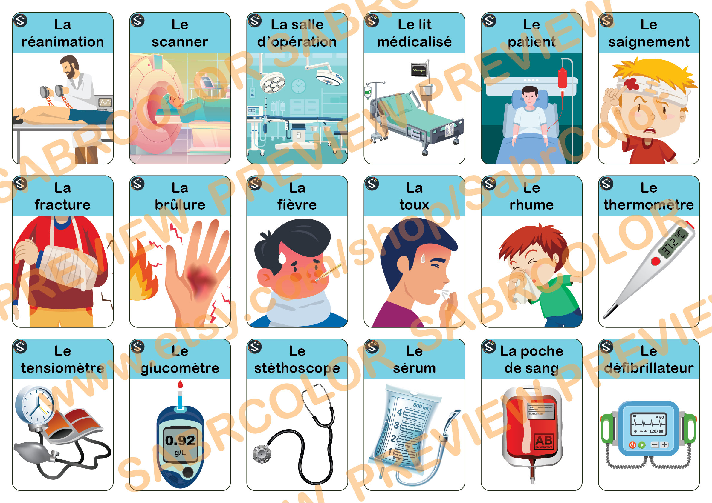 La Santé | FRANZÖSISCH Vokabeln für Gesundheit und Krankenhaus ...