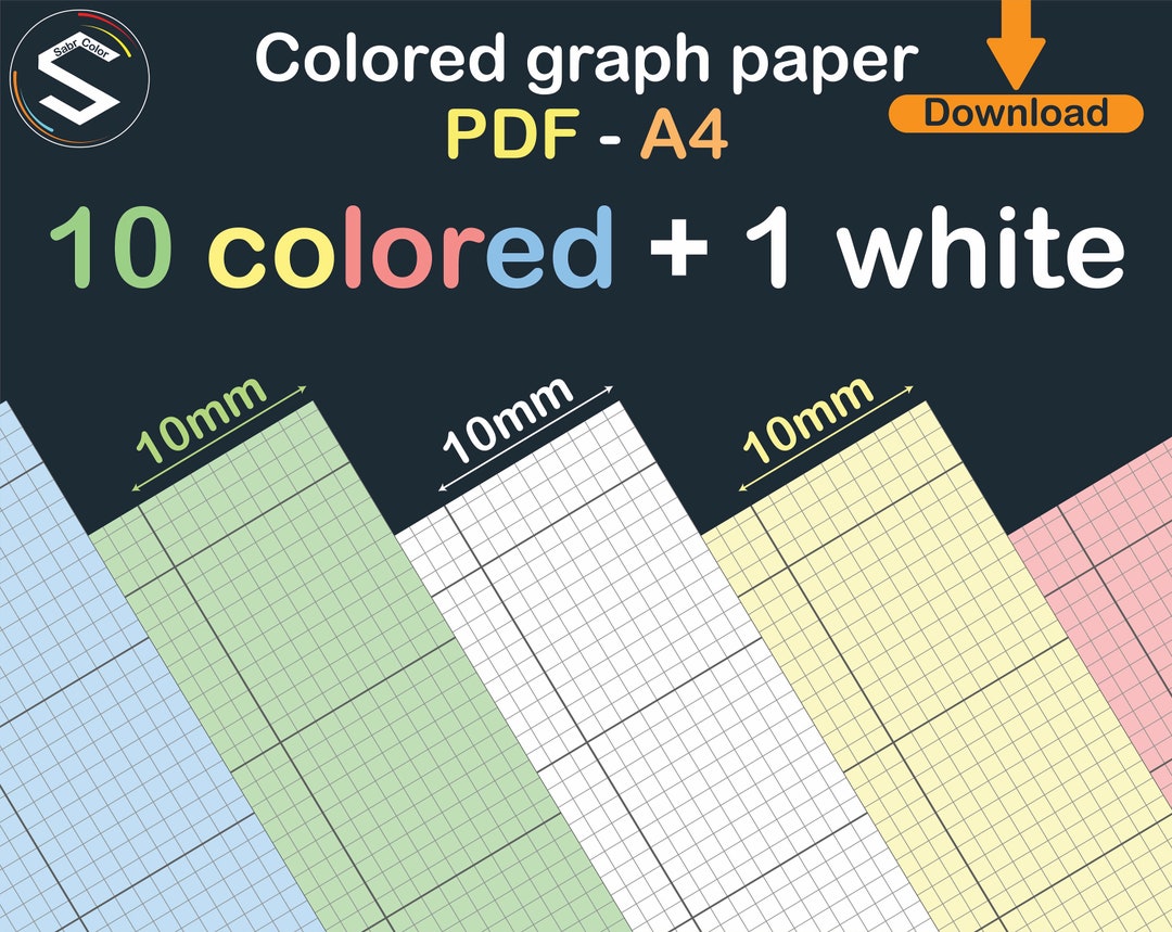 Coloured Graph Paper / A4 Journal Graph Paper / 1mm Grid / Soft Lines ...