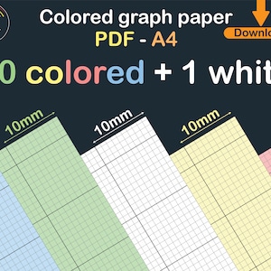 Coloured Graph Paper / A4 Journal Graph Paper / 1mm Grid / Soft Lines ...
