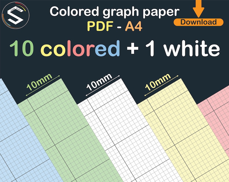 Coloured Graph Paper / A4 Journal Graph Paper / 1mm Grid / | Etsy