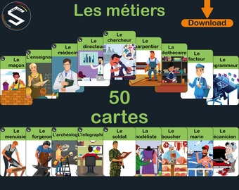 French Jobs Cards - Etsy