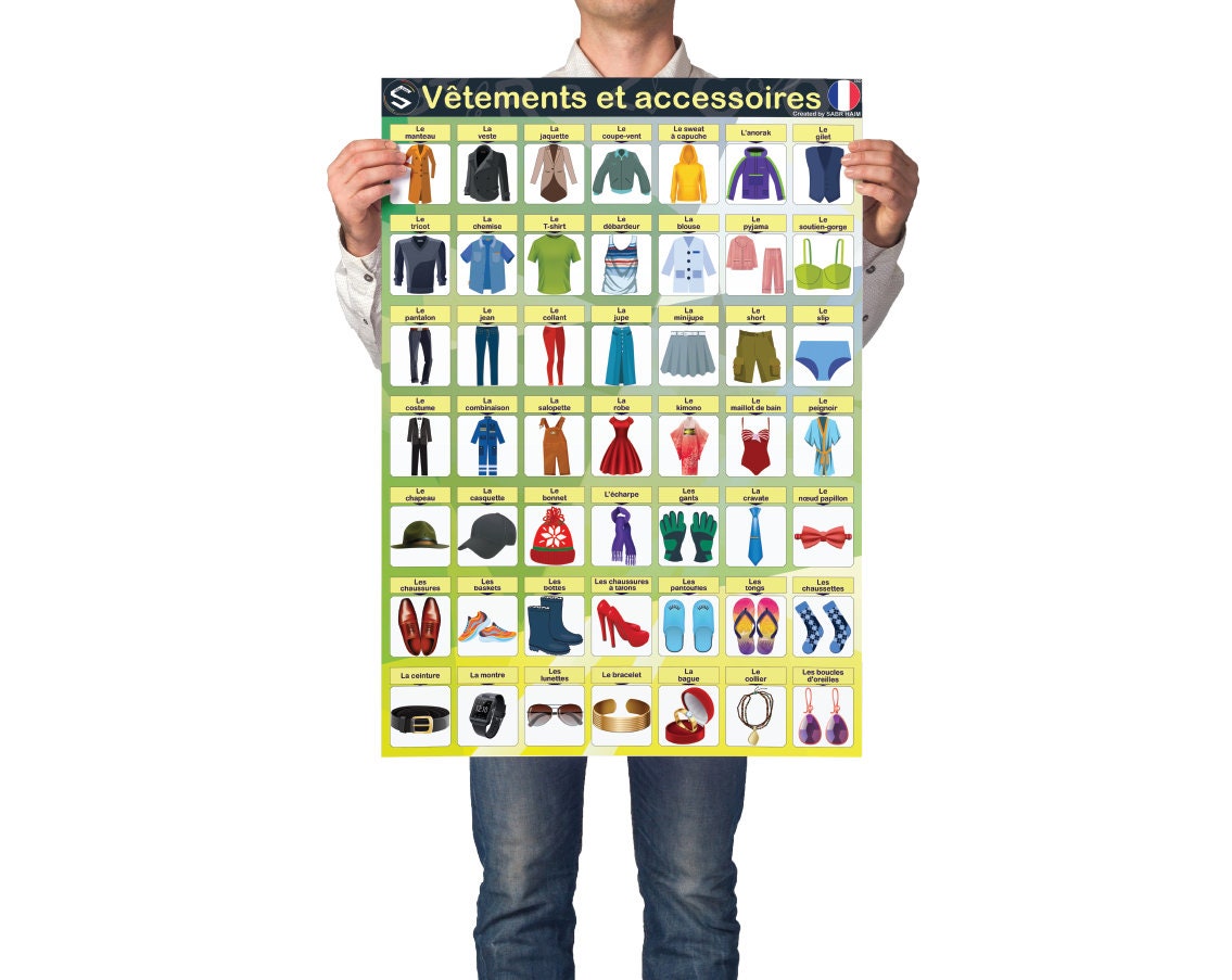 French Clothes Vocabulary Poster: Kindergarten & Preschool (digital ...