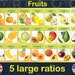 English Fruits Vocabulary Large Wall Poster for Kids Room and Classroom ...