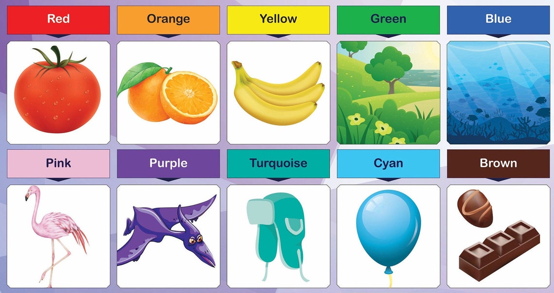 English Colours Poster/ Coloured Poster / Printable Nursery - Etsy