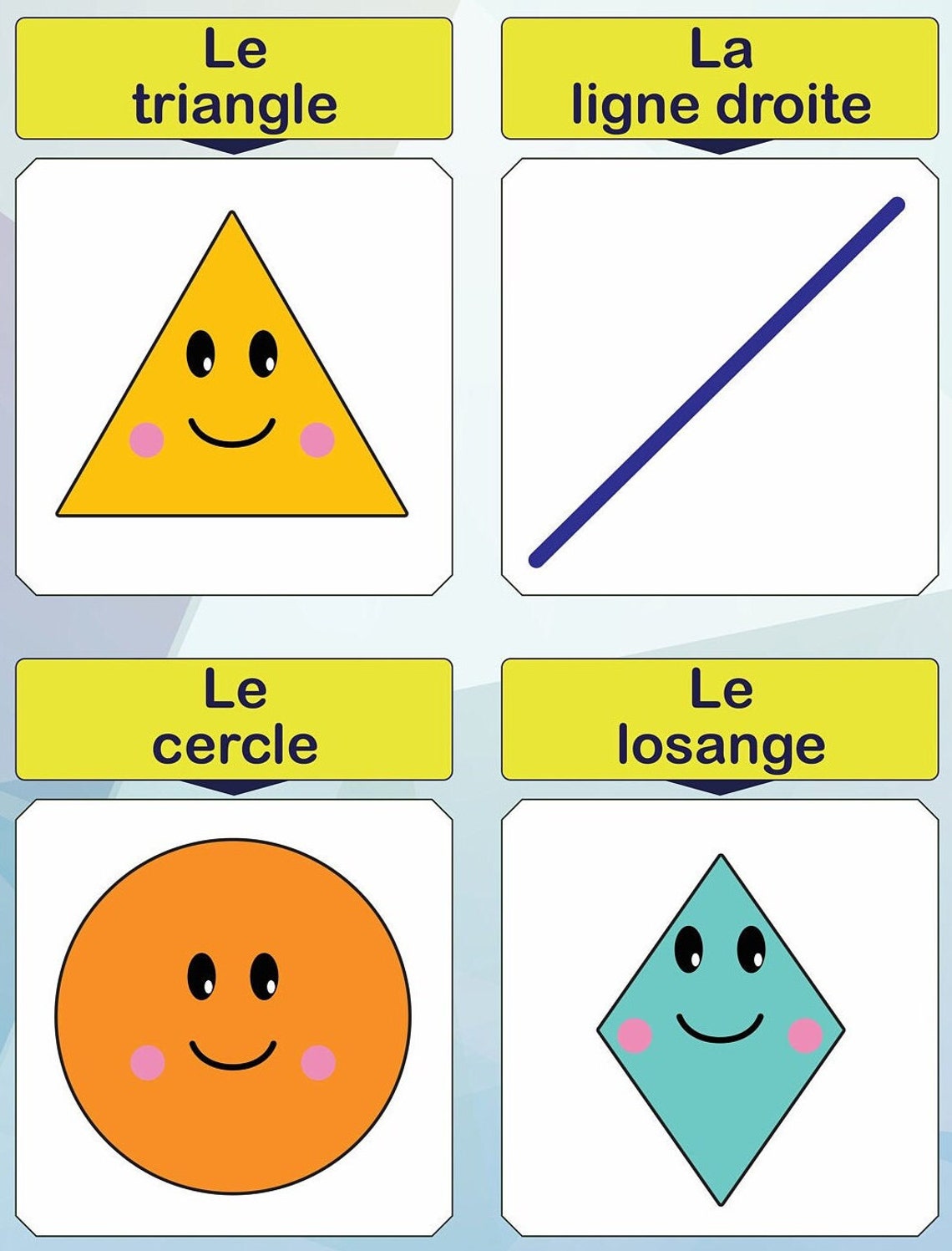 Les Formes Simples FRENCH Basic Geometric Shapes Printable - Etsy