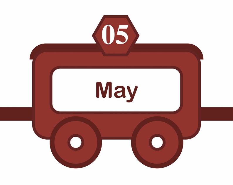 ENGLISH Brown Months Train / the Months of the Year / School Months ...