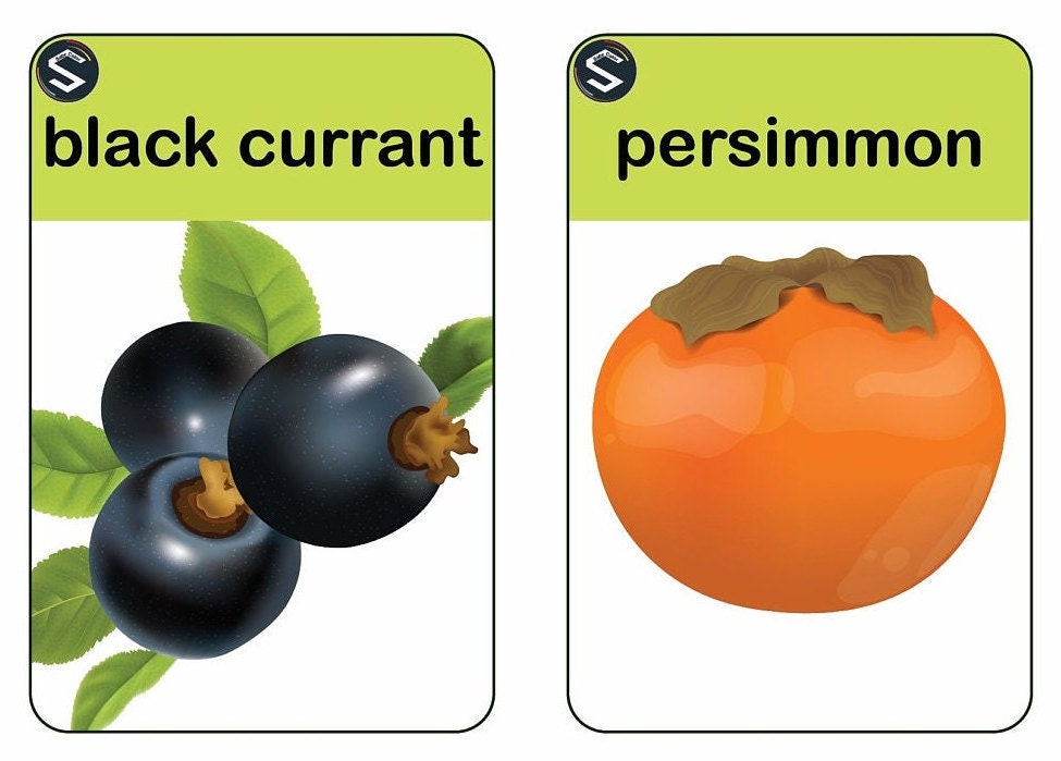 English Fruits Vocabulary Printable Pdf Flashcards for Classrooms and ...