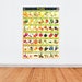English Fruits Vocabulary Large Wall Poster for Kids Room and Classroom ...