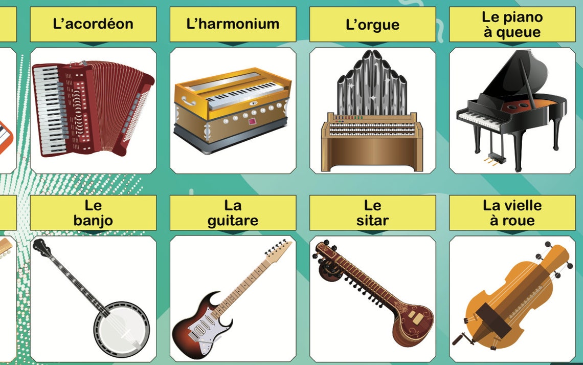 Les instruments de musique / French Printable School Poster | Etsy