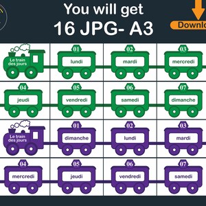 FRENCH Days Train / Le Train Des Jours / Les Jours De La Semaine ...