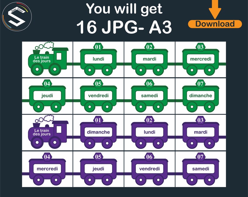 FRENCH Days Train / Le Train Des Jours / Les Jours De La Semaine ...