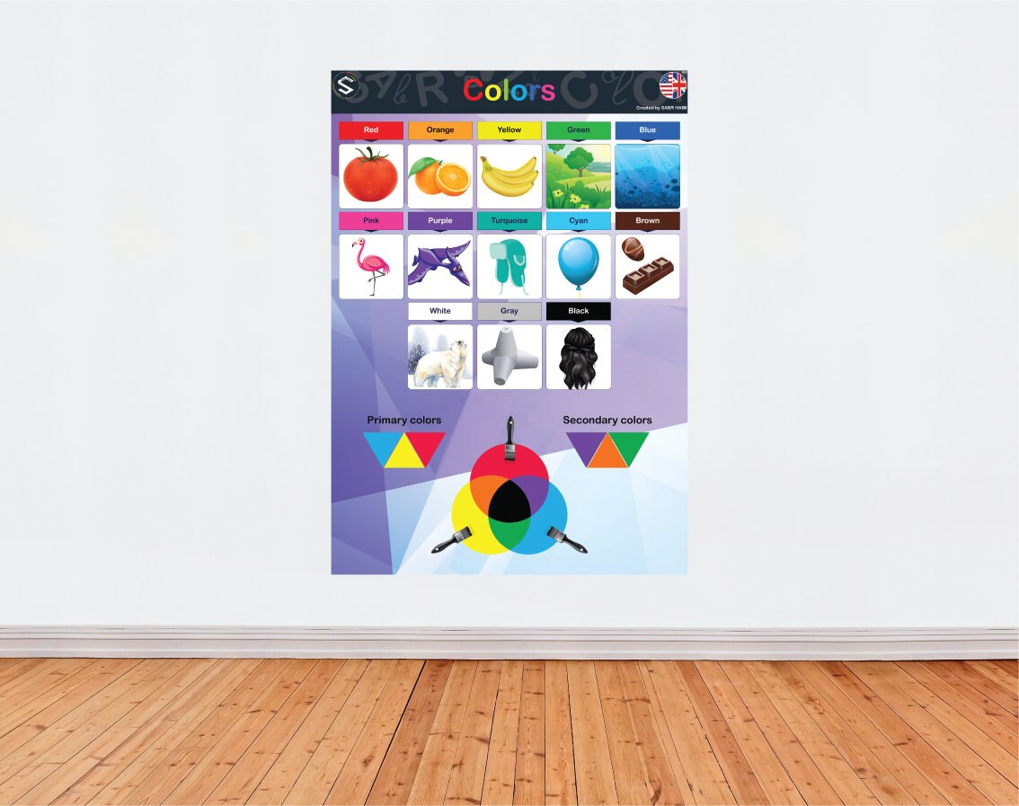 English Colours Poster/ Coloured Poster / Printable Nursery Art ...