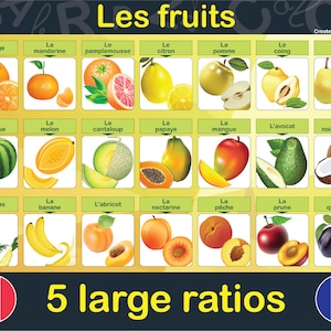 French Fruits Poster: Les Fruits, Classroom Homeschool Art (digital ...