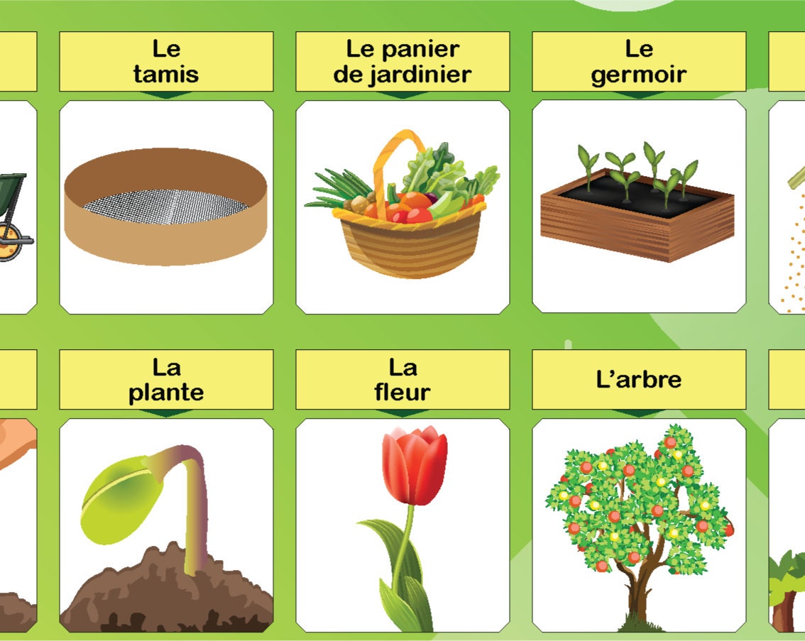 Le Jardin FRENCH Garden Vocabulary Extra Large Wall Poster for ...