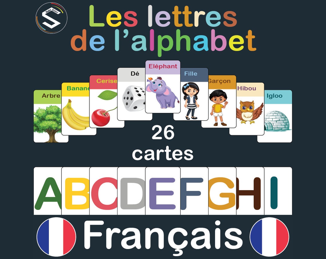French Alphabet Flashcards: Homeschool & Preschool Learning (digital ...