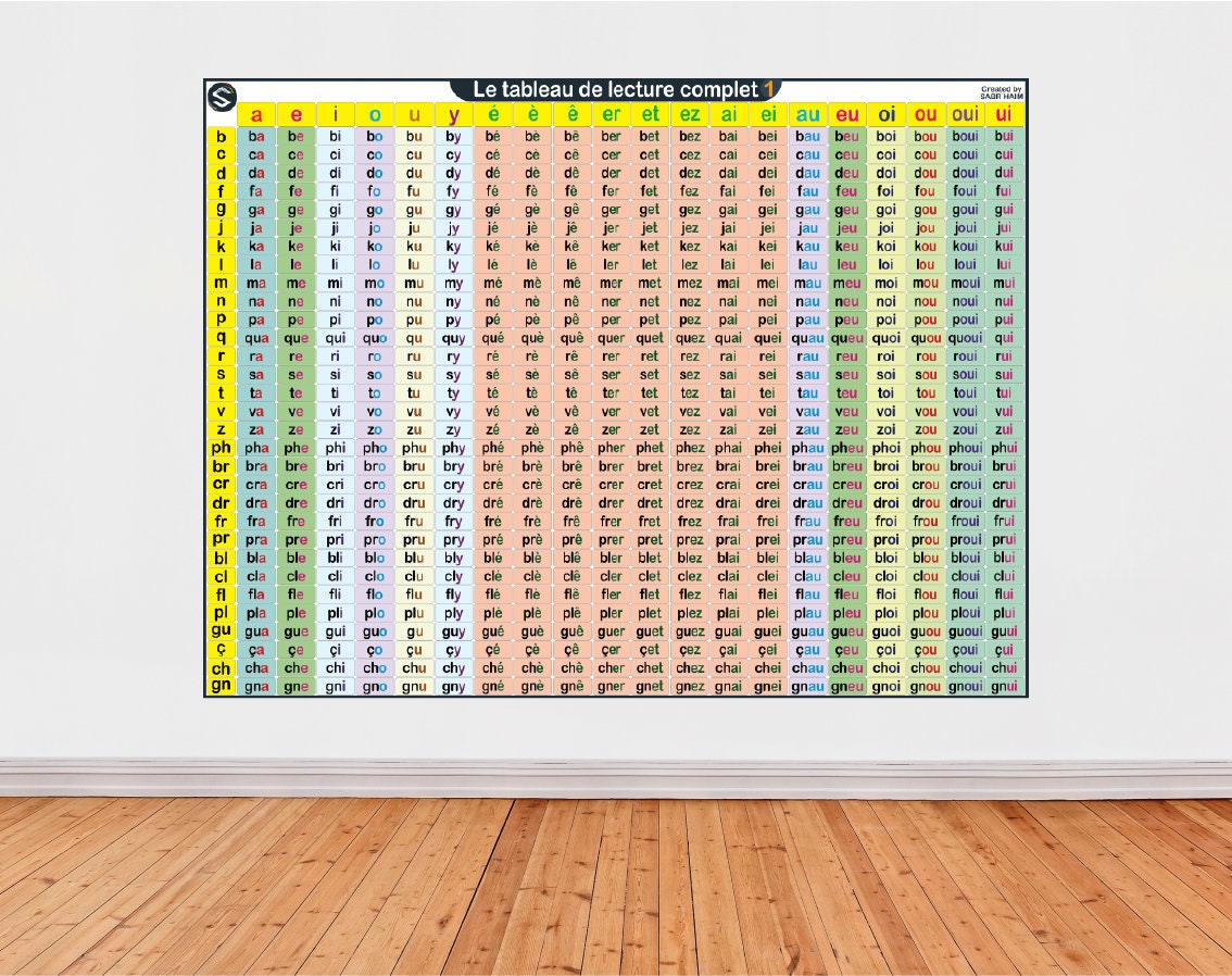French Syllable Reading Poster: Letters, Consonants, Vowels (digital ...