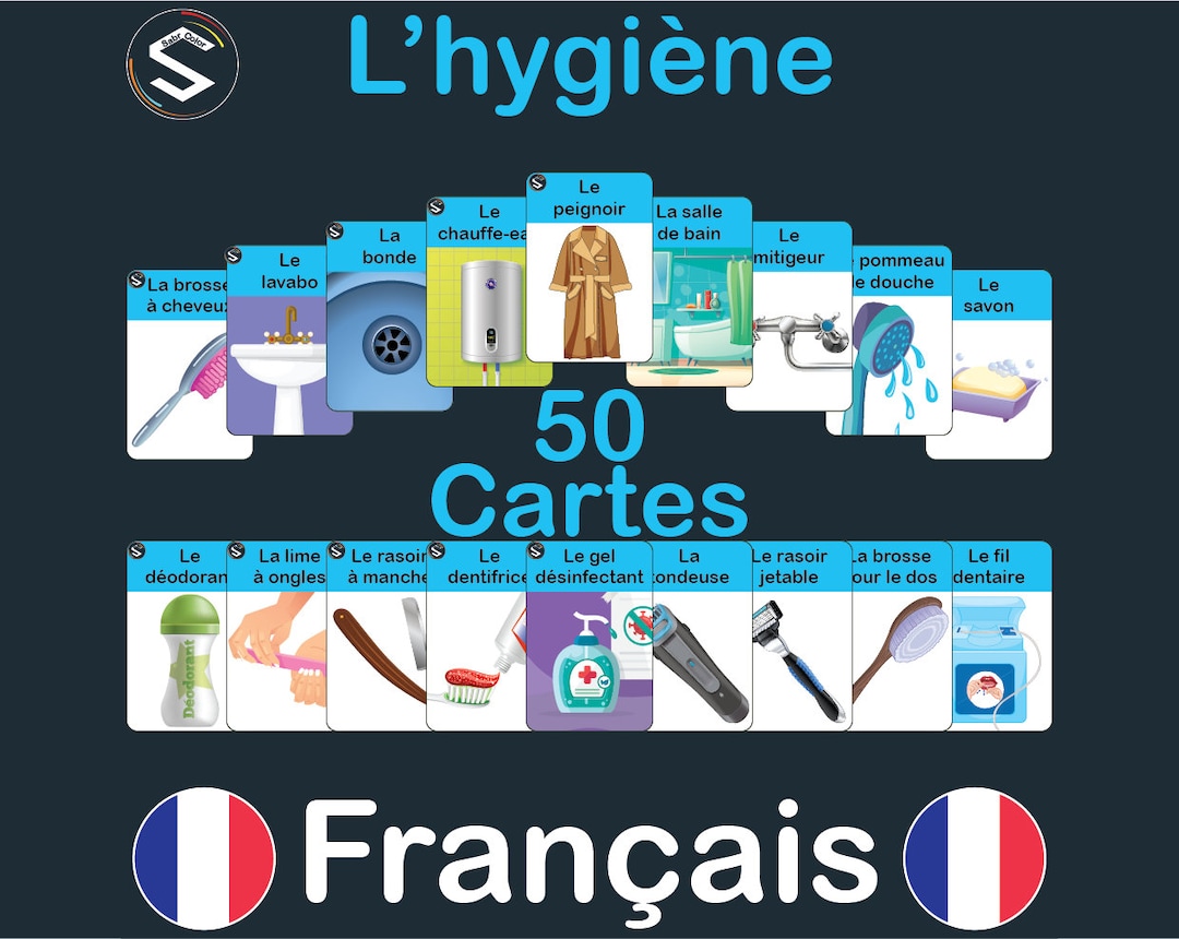 FRENCH Hygiene Vocabulary List | Printable Flashcards | Vocabulaire De ...