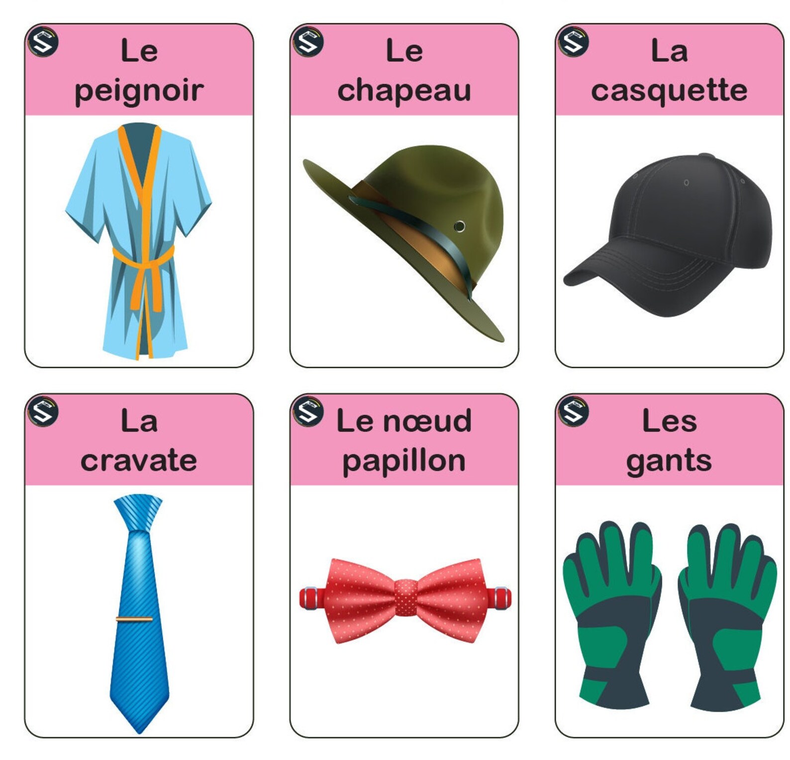 FRENCH Clothes Vocabulary Printable Flashcards for Nursery - Etsy