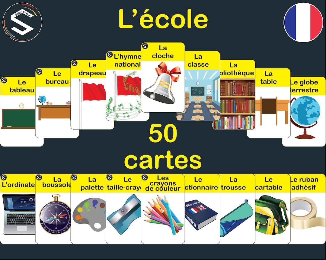 L'école French SCHOOL Supplies Vocabulary Printable - Etsy Canada