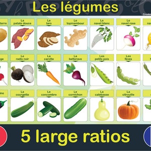 Les Légumes | FRENCH Vegetables Vocabulary Large Printable Poster ...