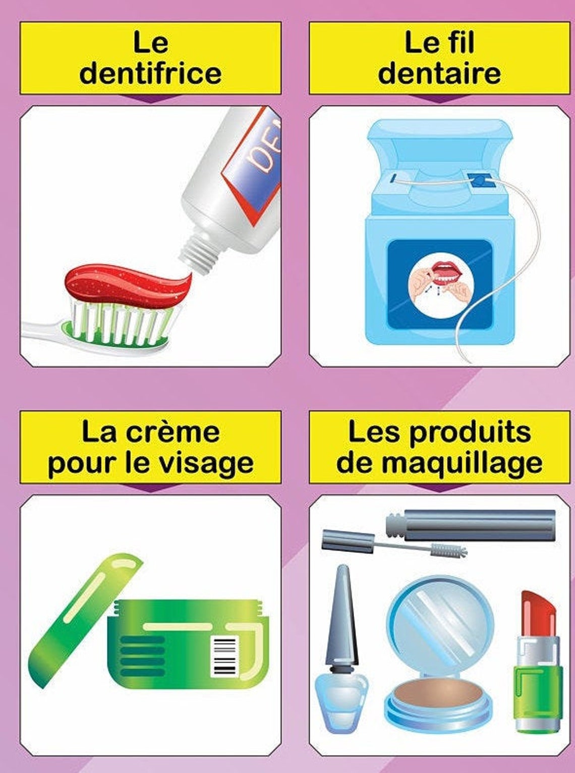 L'hygiène FRENCH Hygiene Vocabulary Large Printable - Etsy