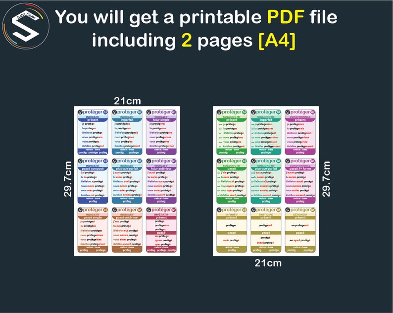 French Verb Conjugation Flashcards: PROTÉGER (digital Download) - Etsy