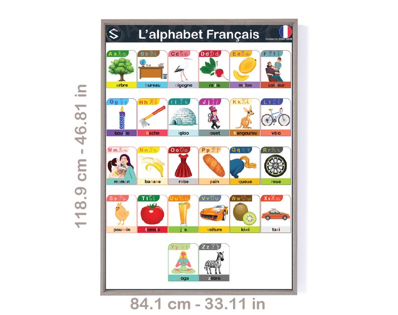 FRENCH Alphabet Letters Large Printable Wall Poster | Les Lettres De L ...