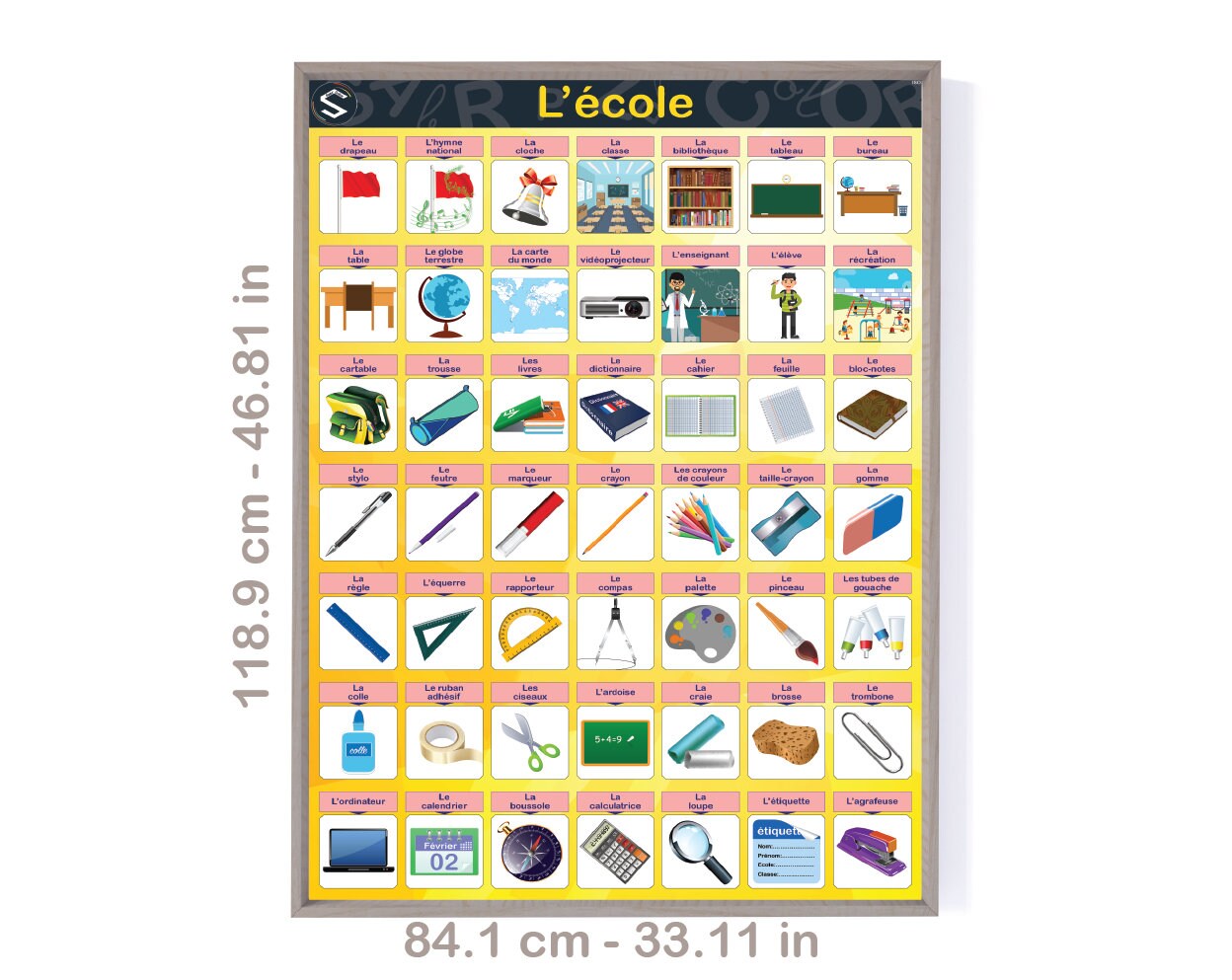 French School Supplies Vocabulary Printable Poster for Kids - Etsy