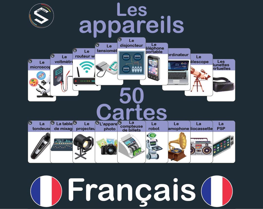 French Devices Flashcards: Electrical Vocabulary (digital Download) - Etsy
