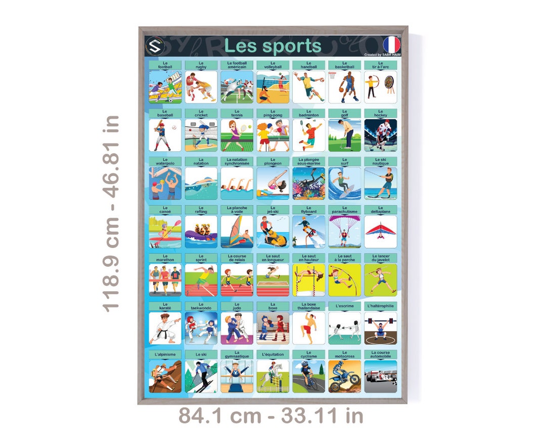 French Sports Vocabulary Poster: Language Learning Print (digital ...