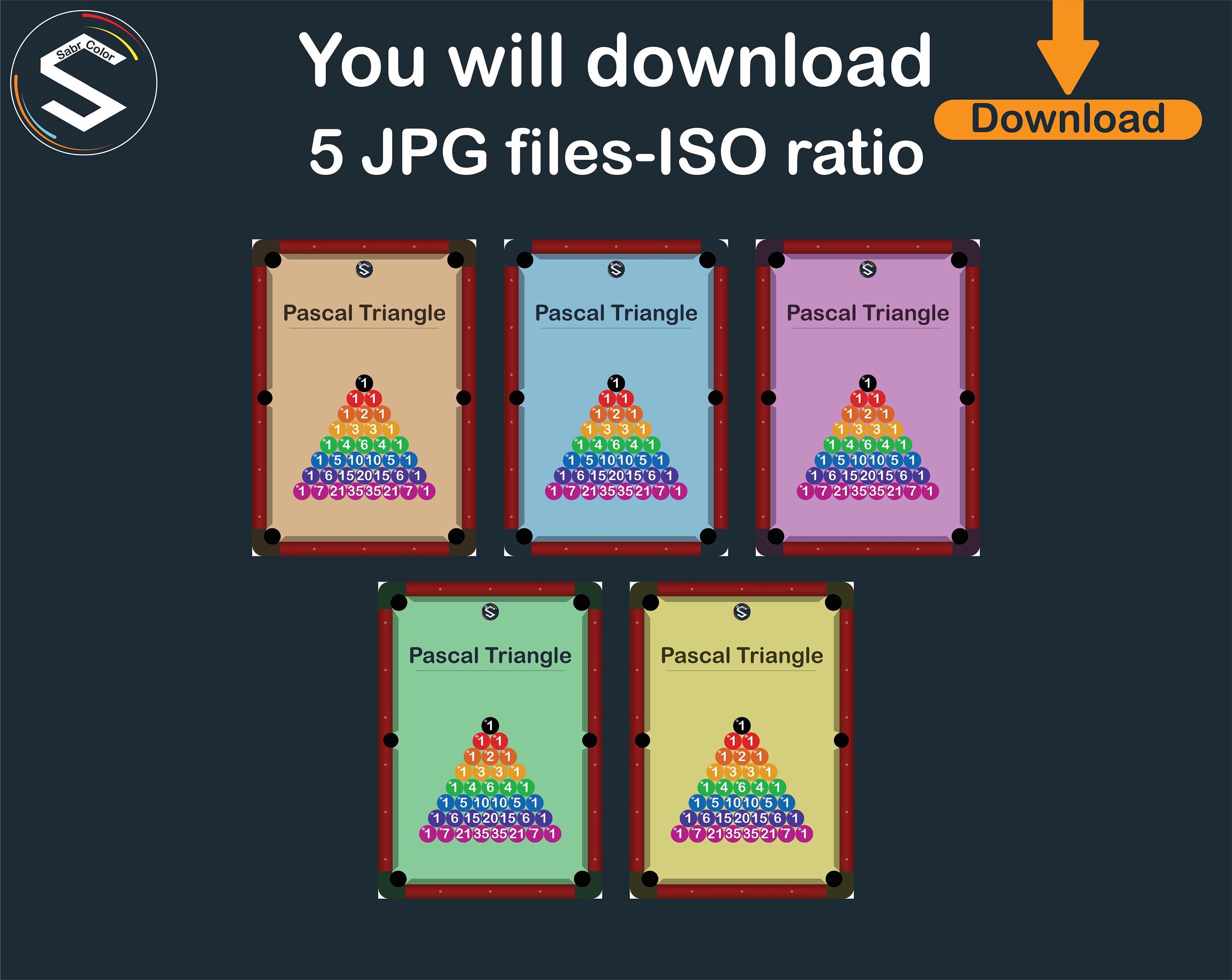Blaise Pascal Triangle / High School Math Materials / Algebra Binomial ...