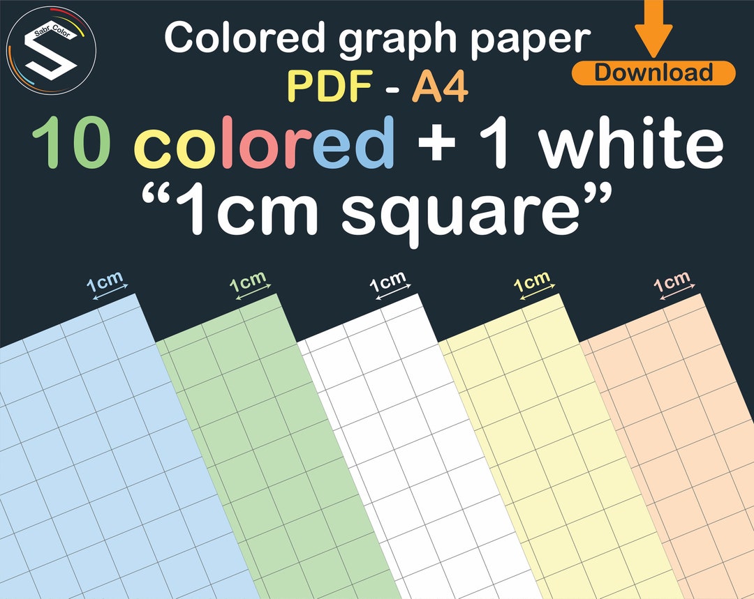 Colored Graph Paper: 1cm Grid, A4 Journal (digital Download) - Etsy