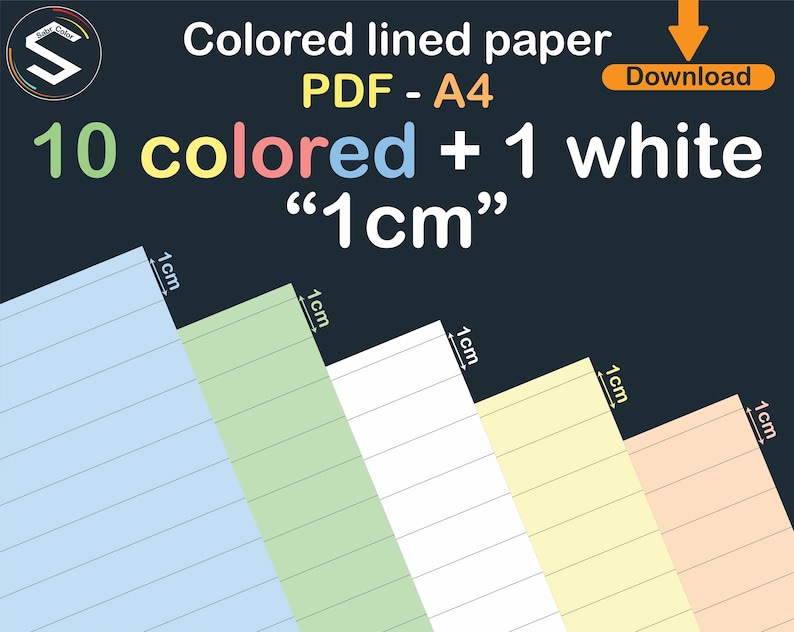 Coloured Lined Writing Paper / A4 Lined Journal / 1cm / Soft Lines ...