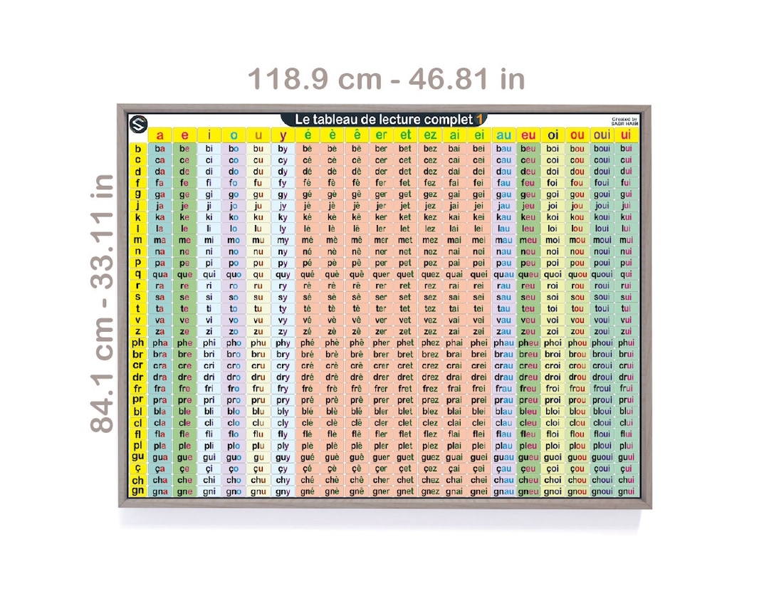 French Syllable Reading Poster: Letters, Consonants, Vowels (digital ...
