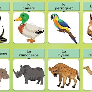 Les Animaux French Animals Large Printable Posters for - Etsy