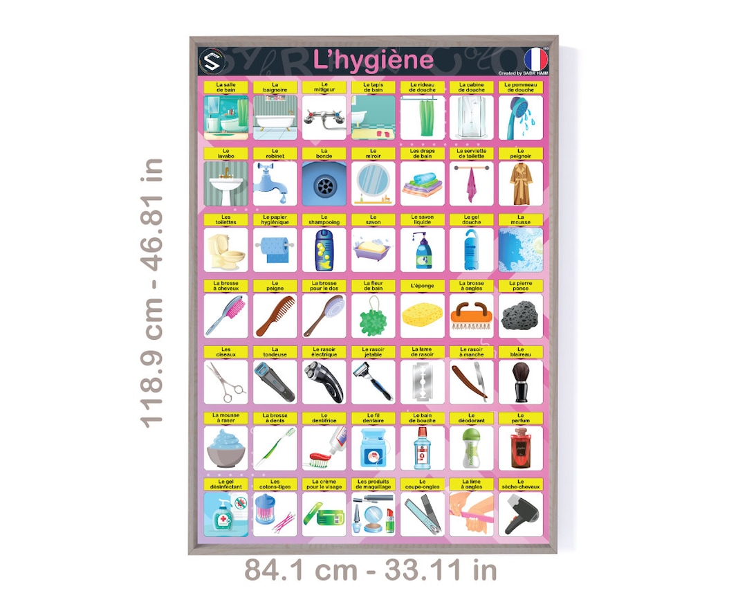 L'hygiène | FRENCH Hygiene Vocabulary Large Printable Posters for ...