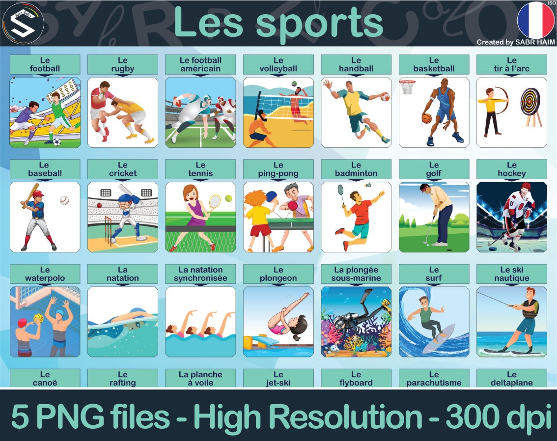 French Sports Vocabulary Poster: Language Learning Print (digital ...
