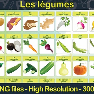 Les Légumes | FRENCH Vegetables Vocabulary Large Printable Poster ...