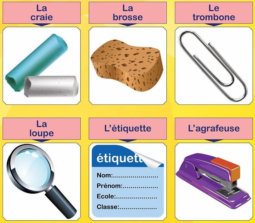 French School Supplies Vocabulary Printable Poster for Kids - Etsy