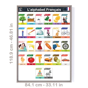 FRENCH Alphabet Letters Large Printable Wall Poster Les Lettres De L ...