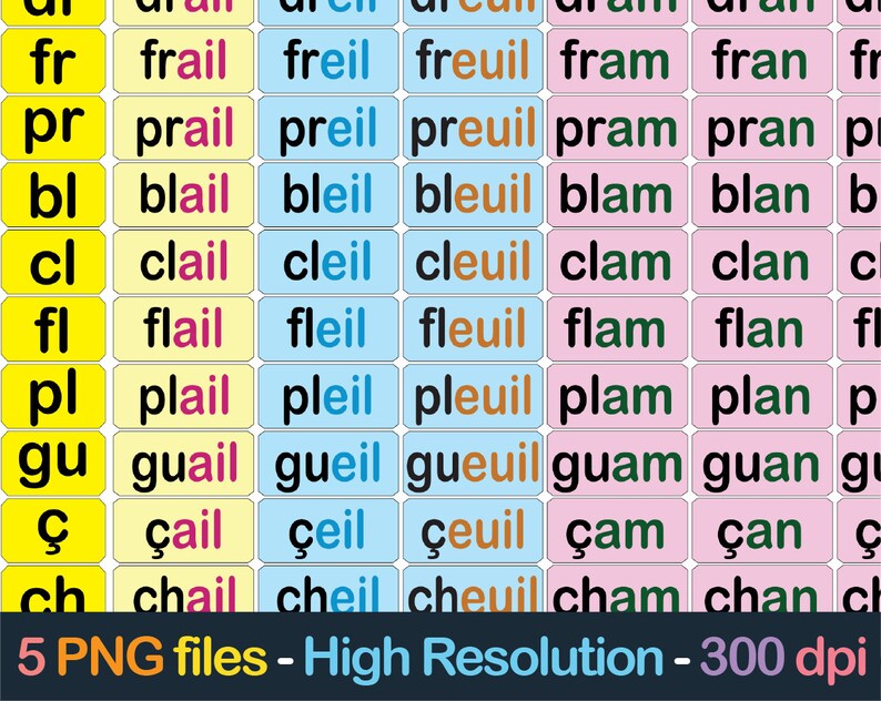 French Syllables Reading Poster: Letters, Consonants, Vowels (digital ...