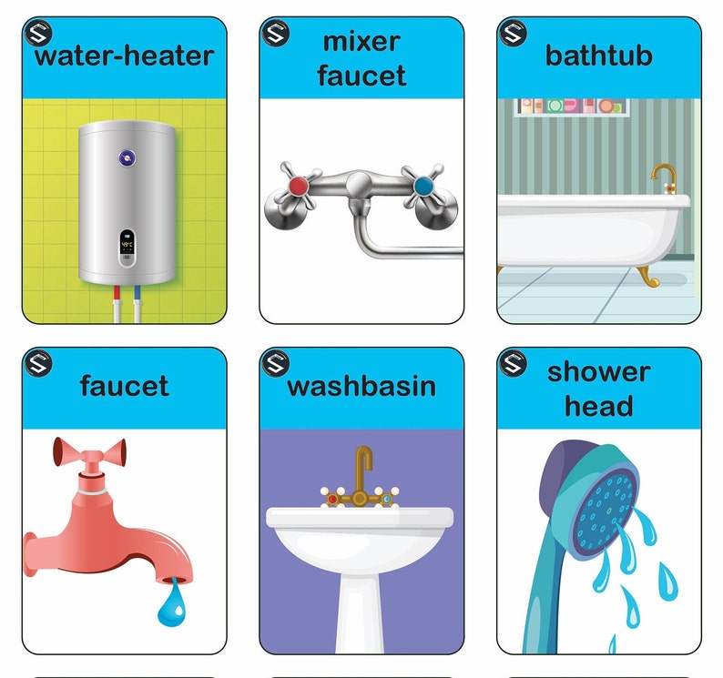 ENGLISH hygiene Flash Cards Printable Nursery Cards Household Items ...