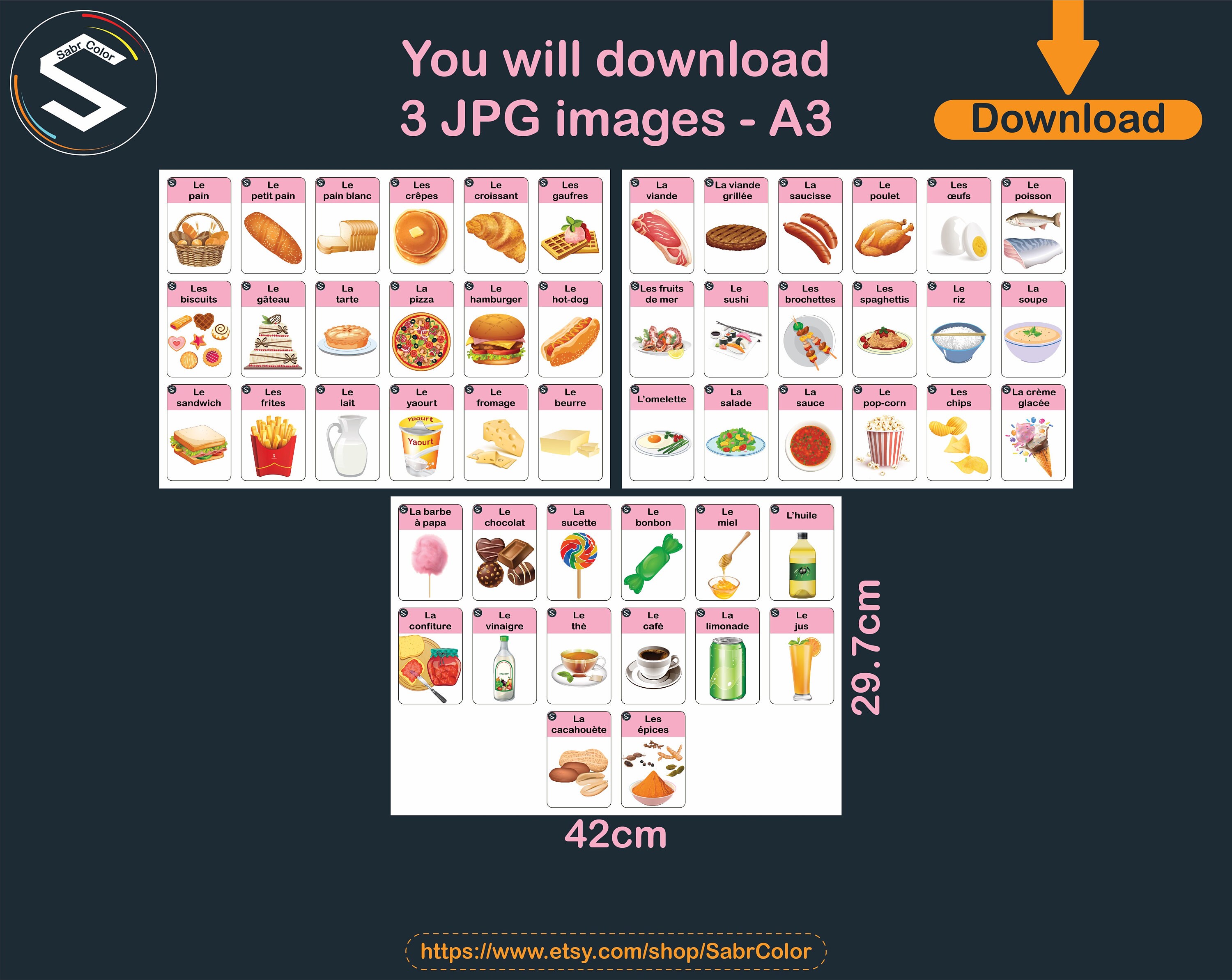 FRANCÉS Nutrición Flashcards / La Nourriture / Tarjetas - Etsy México