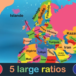 La Carte Du Monde | FRENCH World Map Large Poster for Geography ...