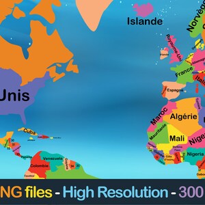 La Carte Du Monde | FRENCH World Map Large Poster for Geography ...