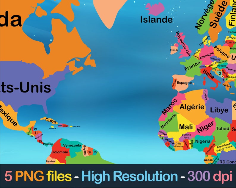 La Carte Du Monde | FRENCH World Map Large Poster for Geography ...