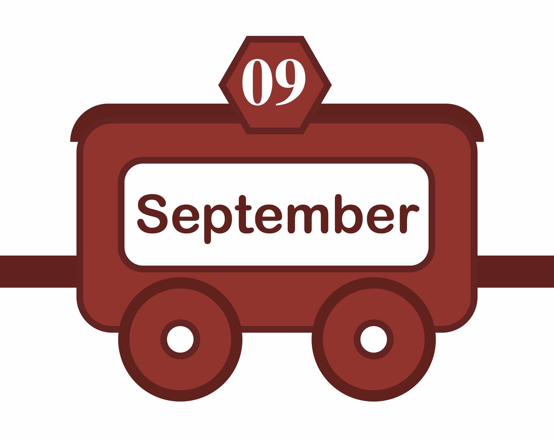 ENGLISH Brown Months Train / the Months of the Year / School Months ...