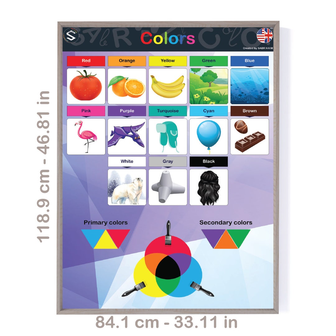 English Colours Poster/ Coloured Poster / Printable Nursery Art ...