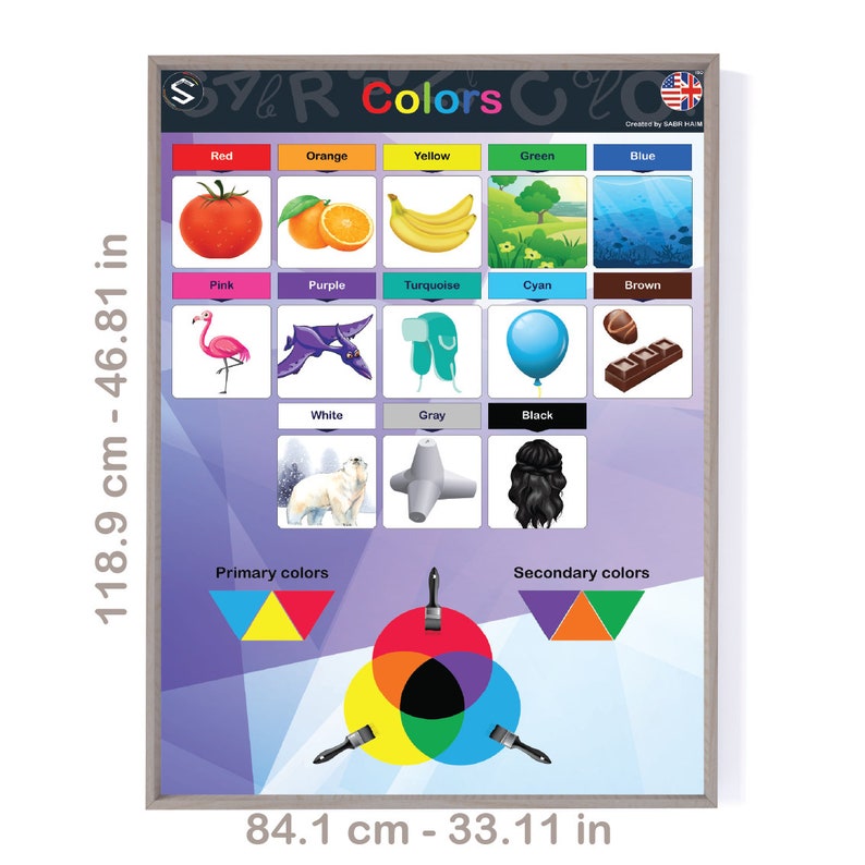 English Colours Poster/ Coloured Poster / Printable Nursery Art ...